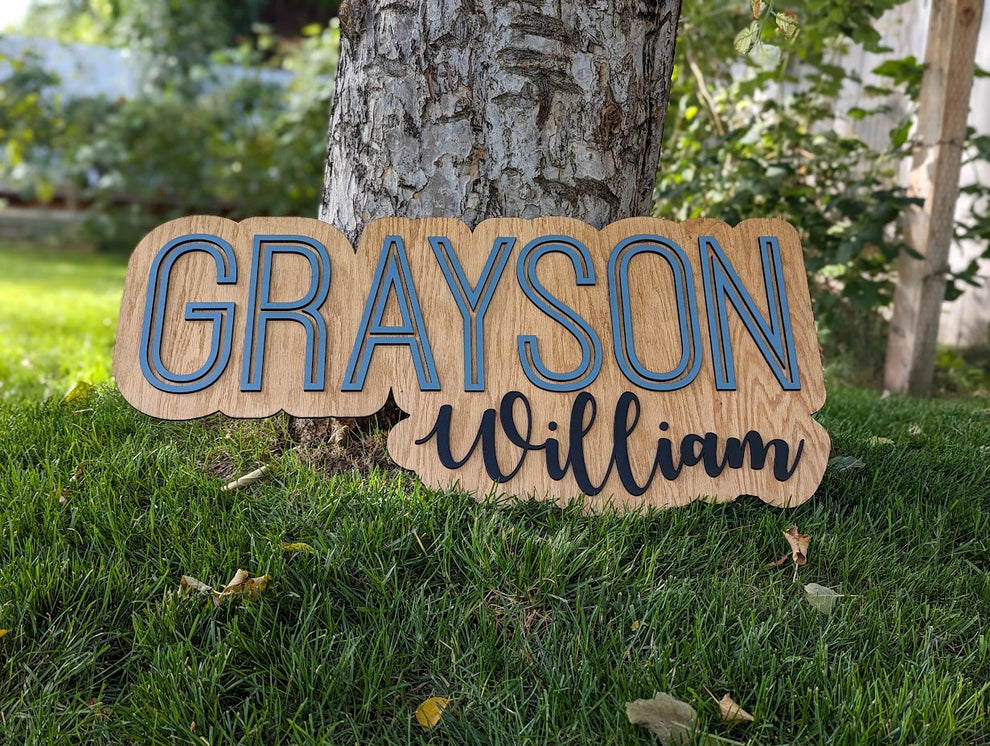 Baby Name Nursery Sign – Western Idaho Laser Designs
